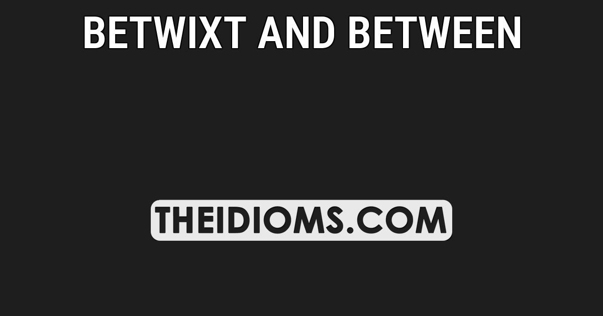 betwixt and between meaning, origin, example, sentence, history