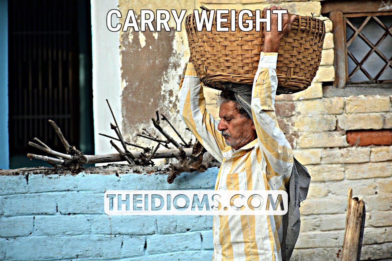 carry weight meaning, origin, example, sentence, history