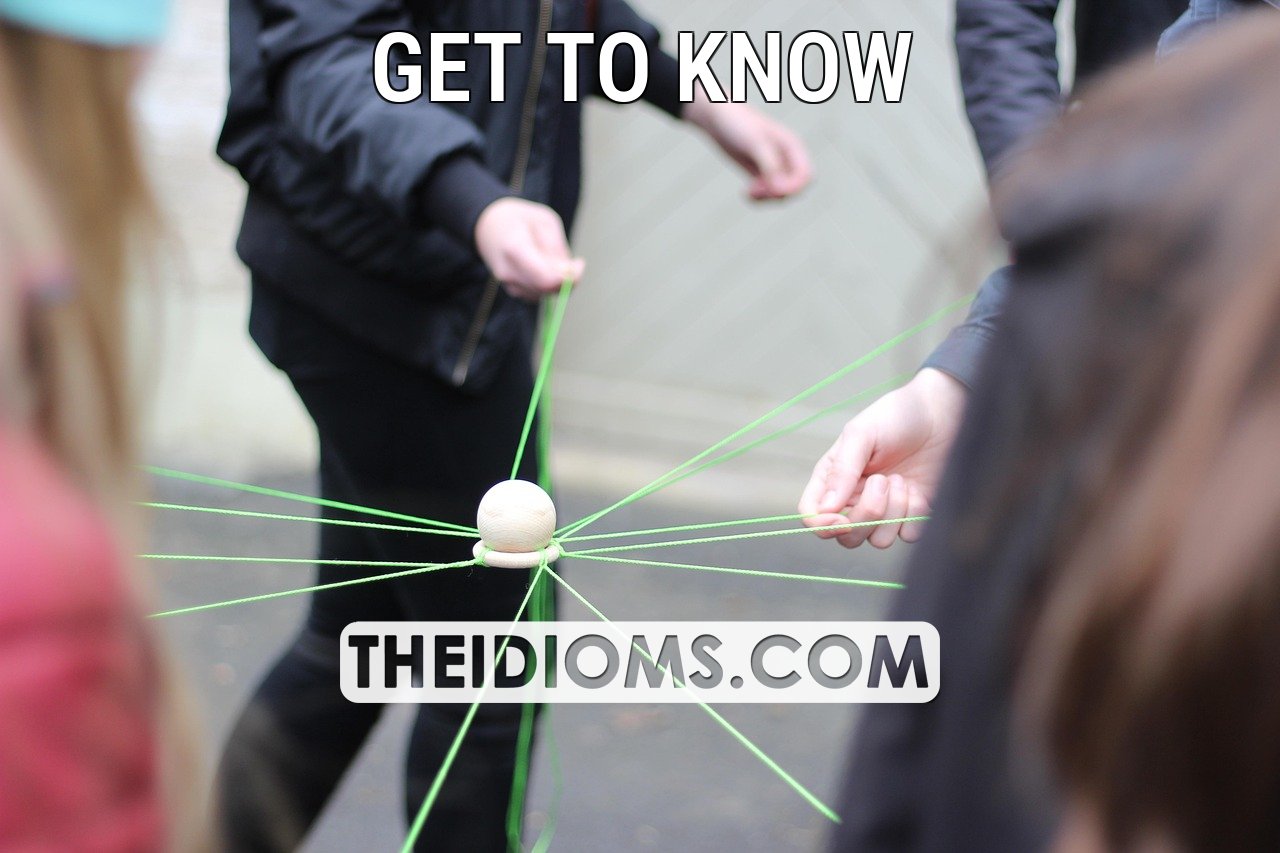 get to know meaning, origin, example, sentence, history