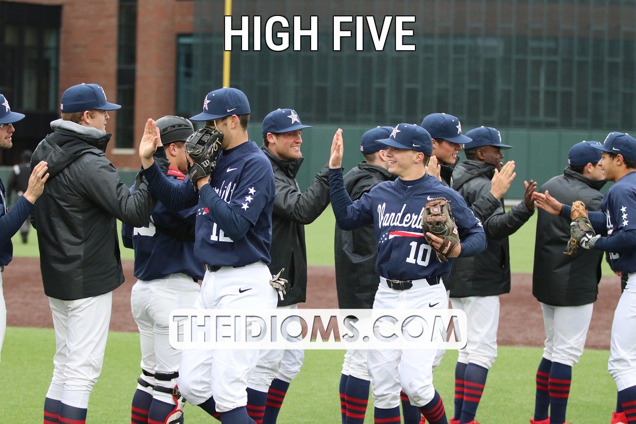 high five meaning, origin, example, sentence, history