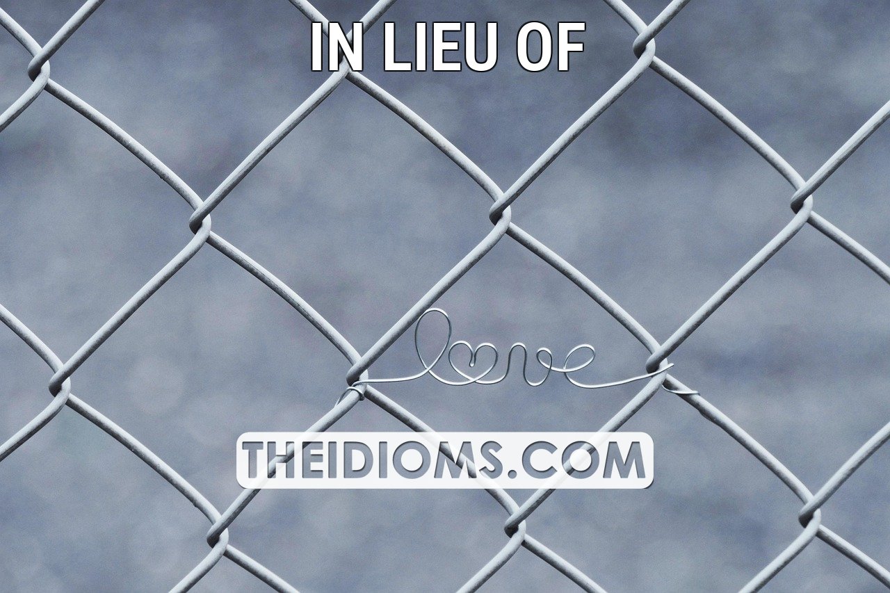 in lieu of meaning, origin, example, sentence, history