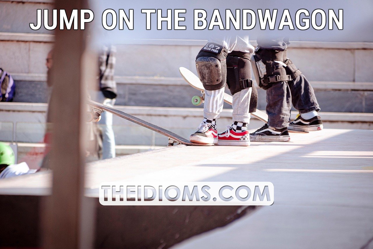 jump on the bandwagon meaning, origin, example, sentence, history