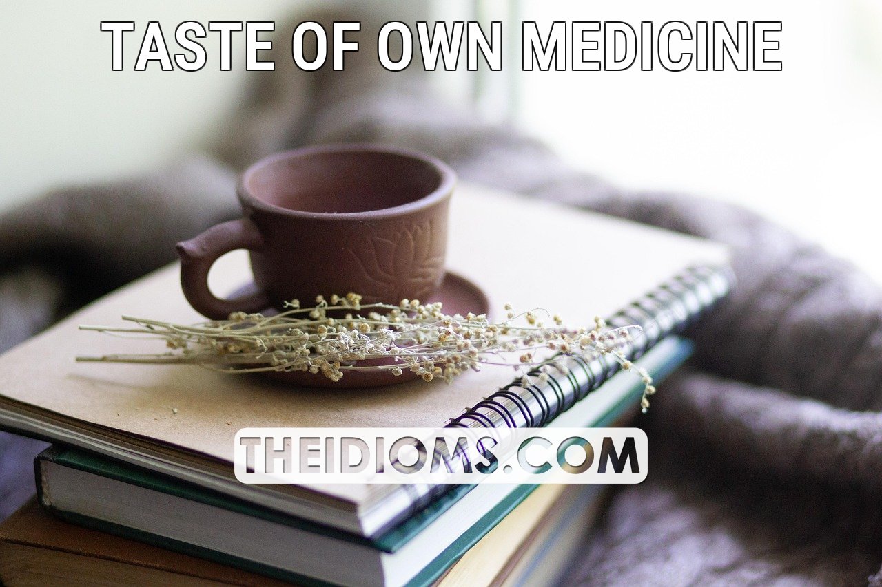 taste of own medicine meaning, origin, example, sentence, history
