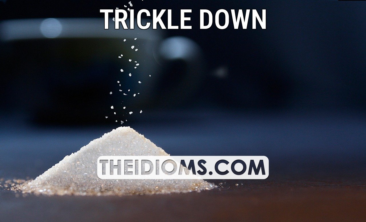 trickle down meaning, origin, example, sentence, history