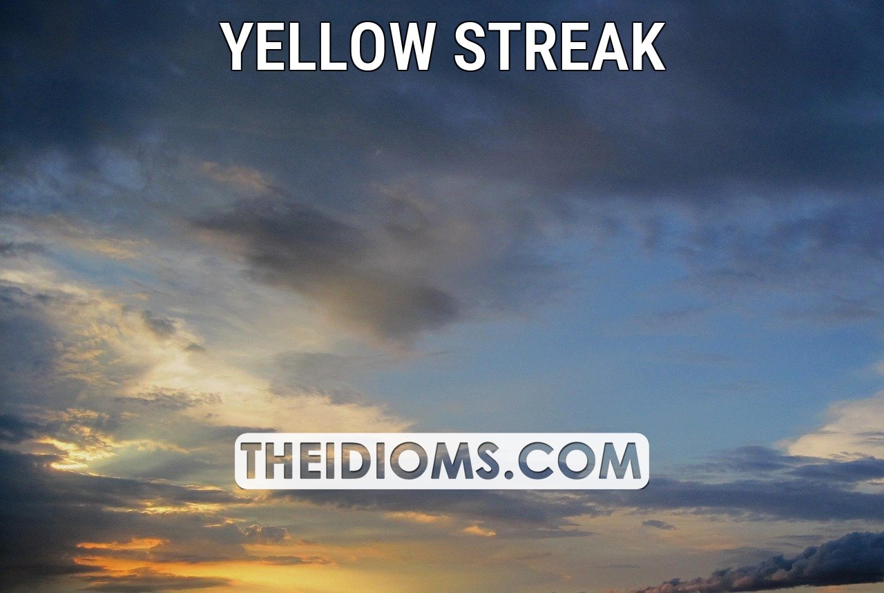 yellow streak meaning, origin, example, sentence, history